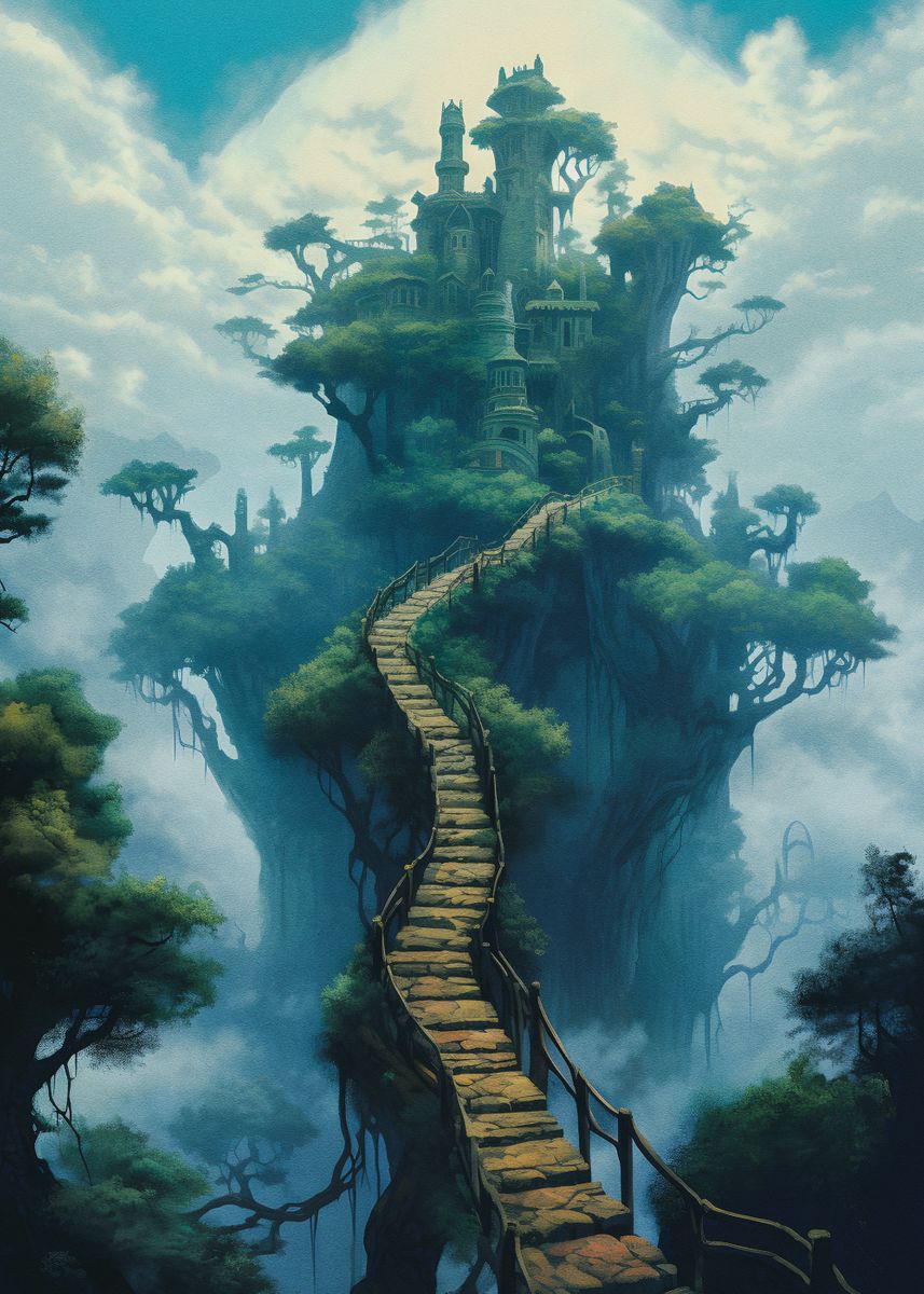 'magical stairs' Poster, picture, metal print, paint by Muhammad Irsan ...