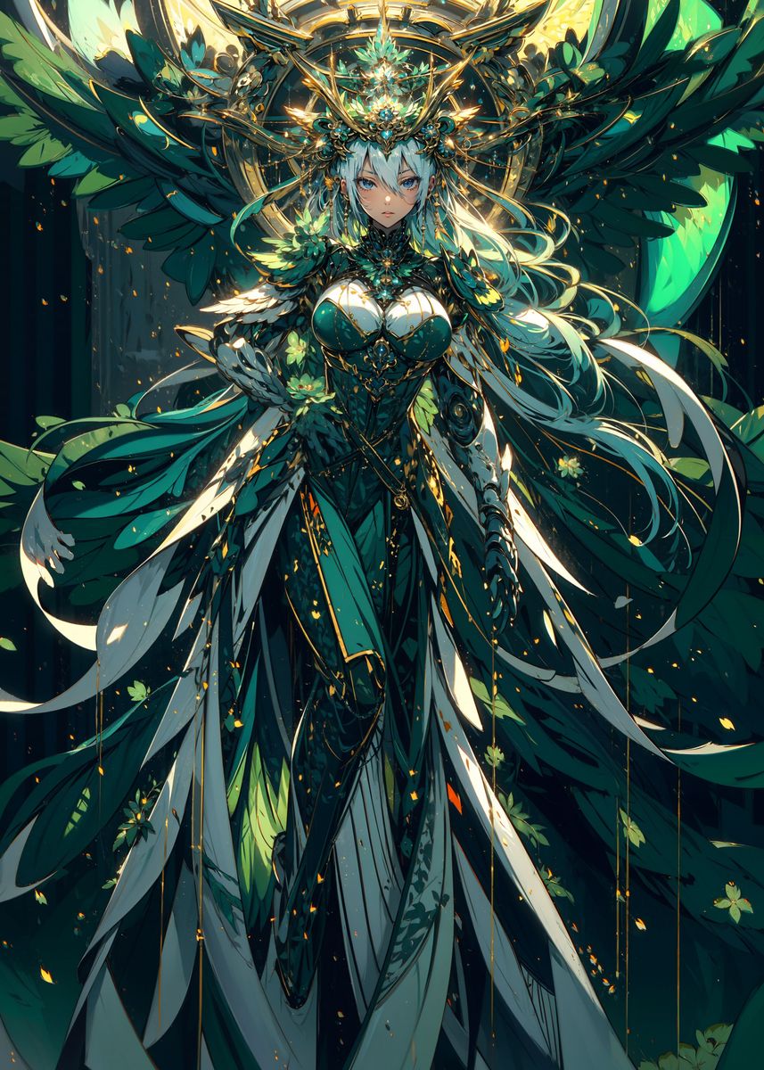 'Beautiful green angel' Poster, picture, metal print, paint by Lukasz ...