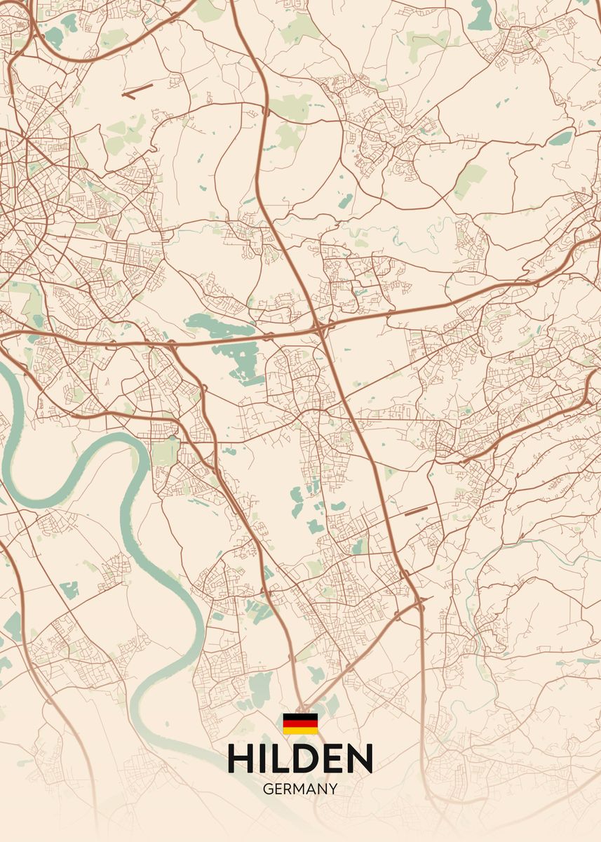 'Hilden DE' Poster, picture, metal print, paint by IMR Designs | Displate