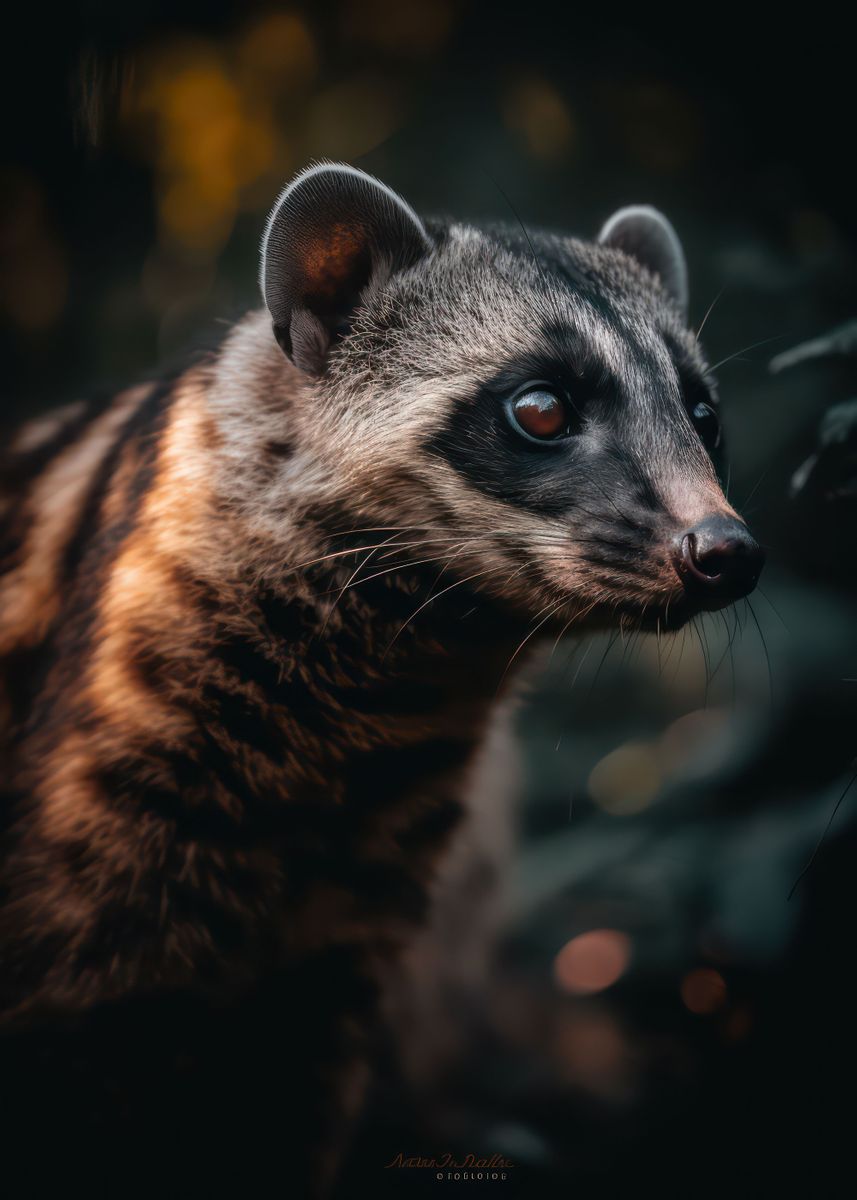 'Clever civet' Poster, picture, metal print, paint by Zooscape Wildlife ...