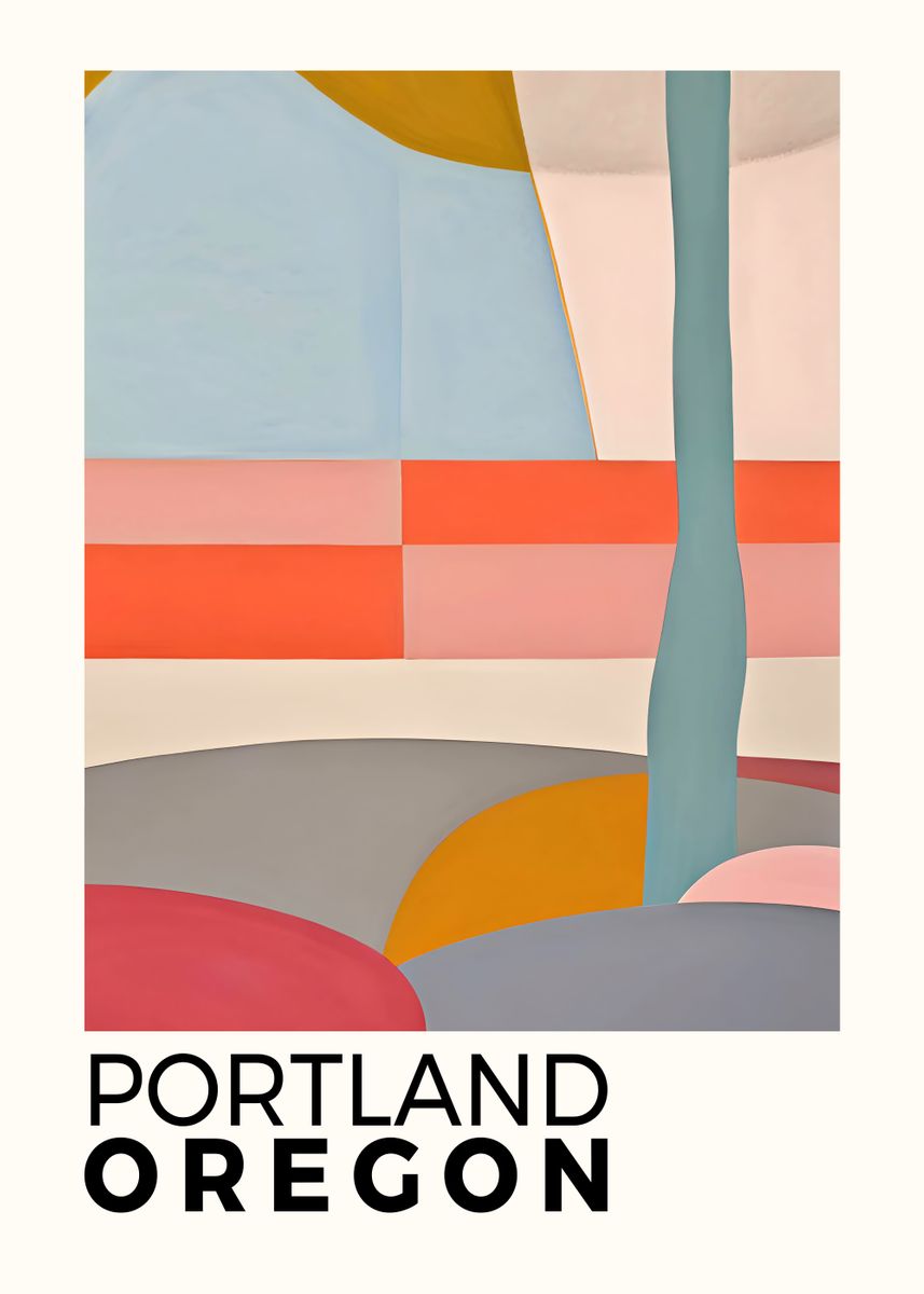 'Portland Oregon Poster' Poster, picture, metal print, paint by ...