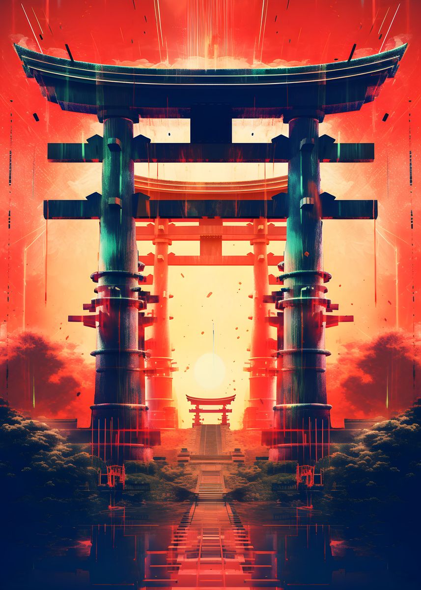 'Japan Shinto Torii Gate' Poster, picture, metal print, paint by Tracy ...
