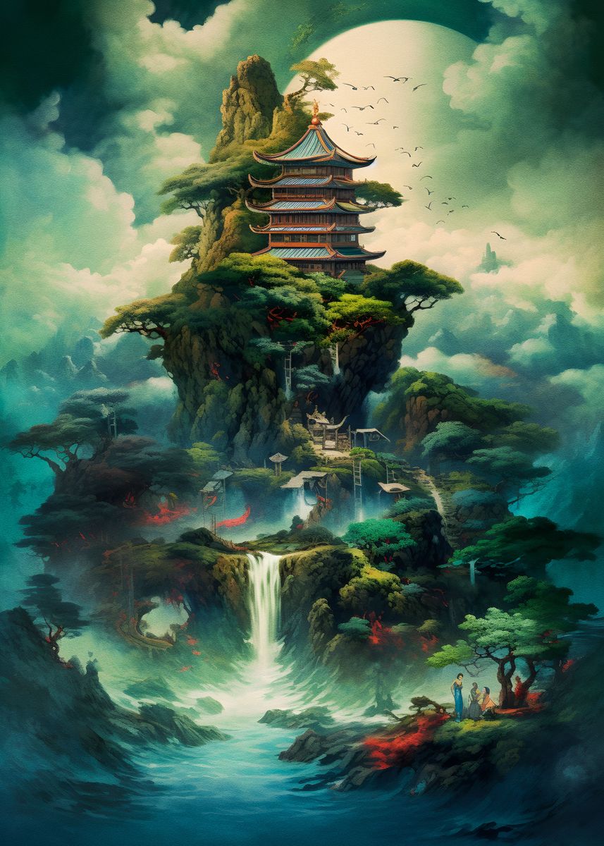 'japan fantasy 013' Poster, picture, metal print, paint by Muhammad Irsan | Displate