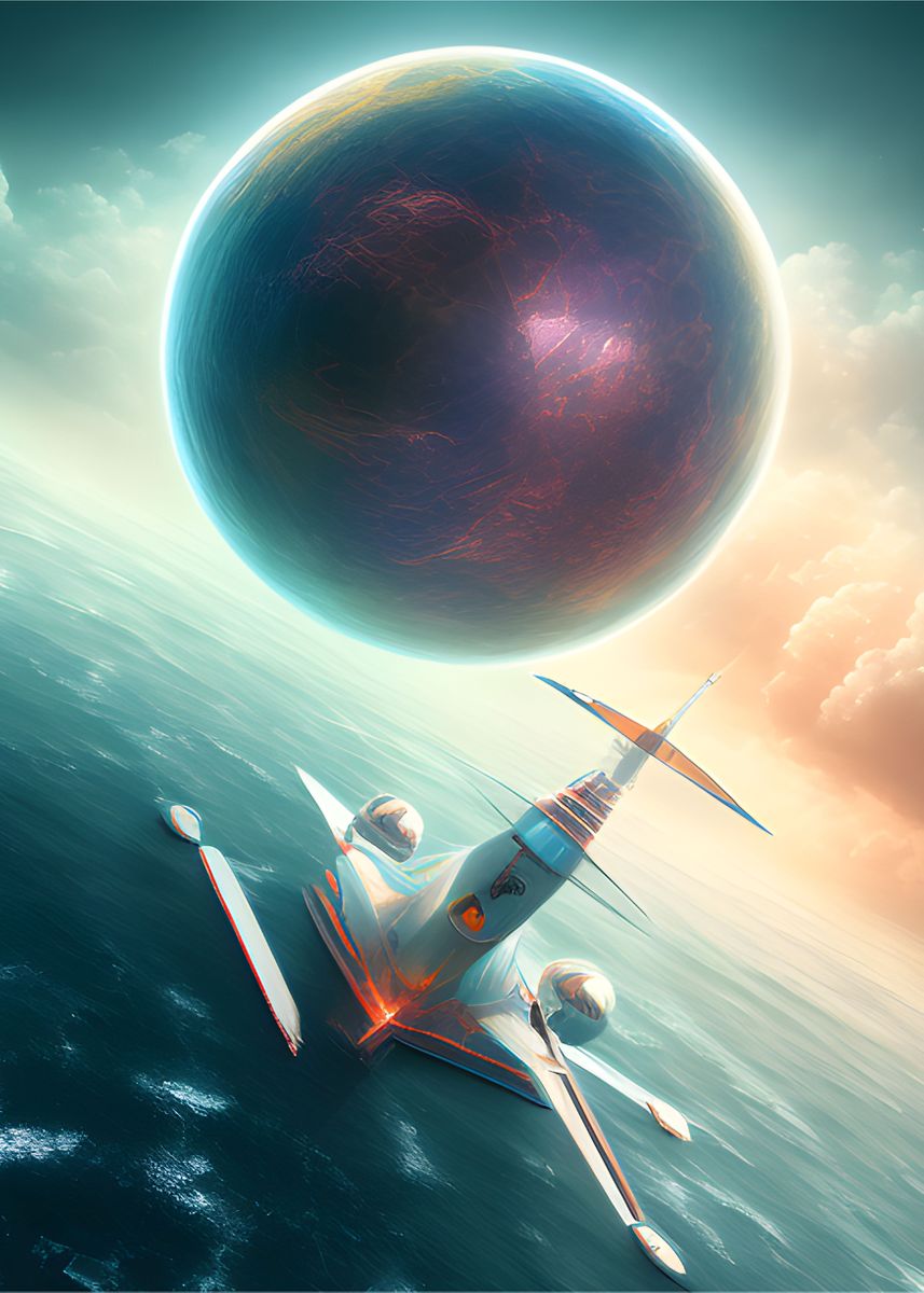 'Alien Ship Fantasy World' Poster, picture, metal print, paint by ...