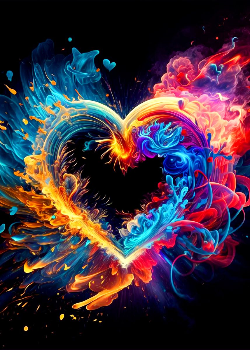 'Colorful Heart' Poster, picture, metal print, paint by LUONG HUY ...