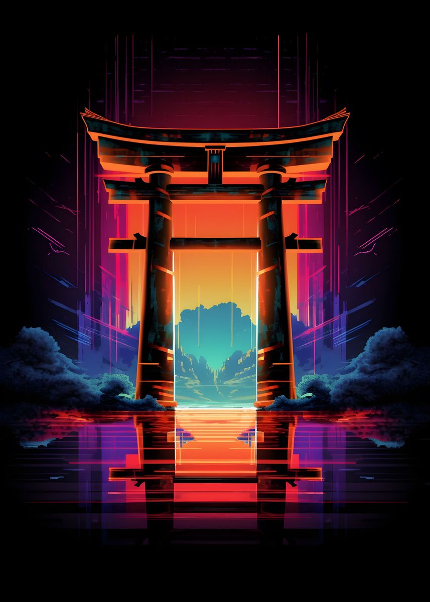 'Japan Shinto Torii Gate' Poster, picture, metal print, paint by Tracy ...