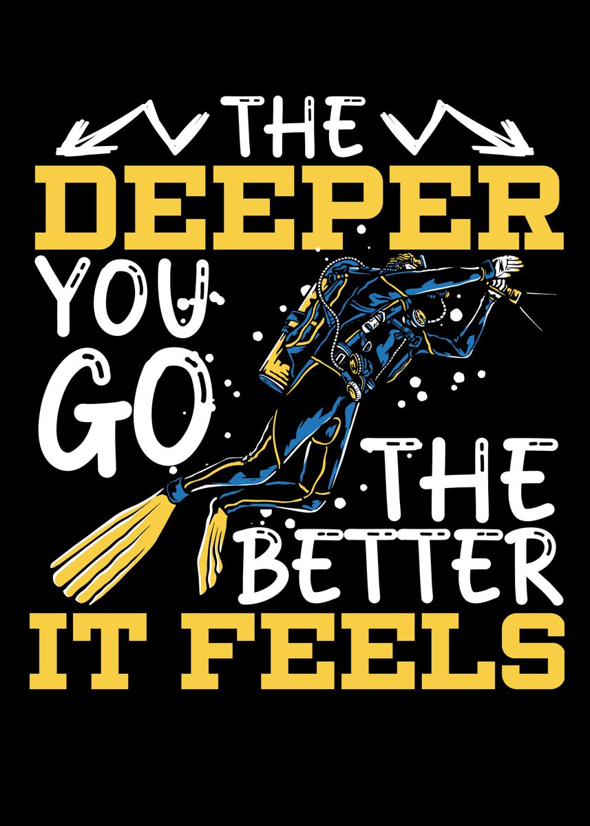 'Scuba Diving Freediving' Poster, picture, metal print, paint by NAO ...