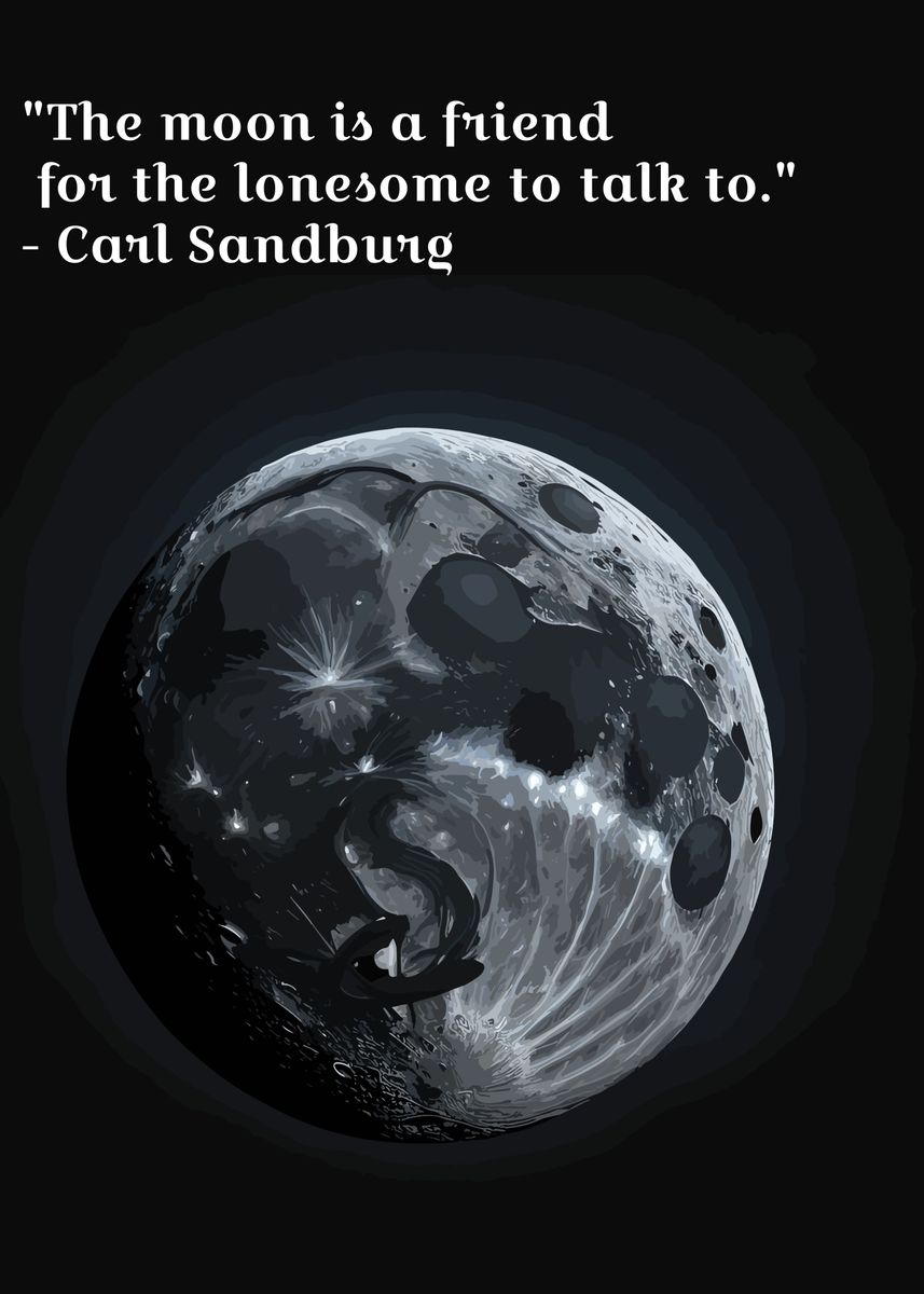 'Inspiring Moon Poster' Poster, picture, metal print, paint by Luxe Art ...