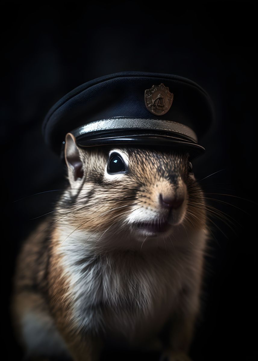 'Police Officer Chipmunk' Poster, picture, metal print, paint by ...
