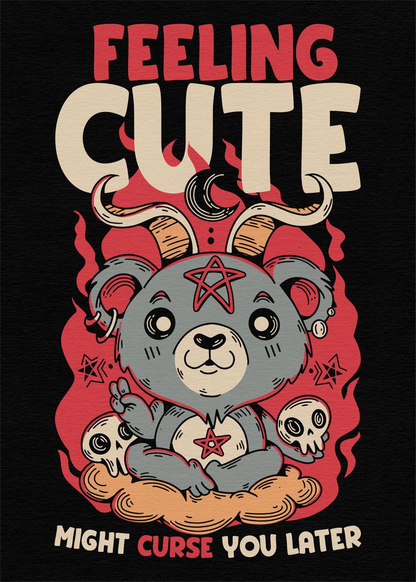 'Funny Baphomet Gothic Art' Poster, picture, metal print, paint by ...