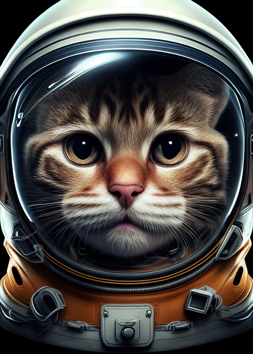 'Astronaut Cat Space Animal' Poster by Whimsical Animals | Displate