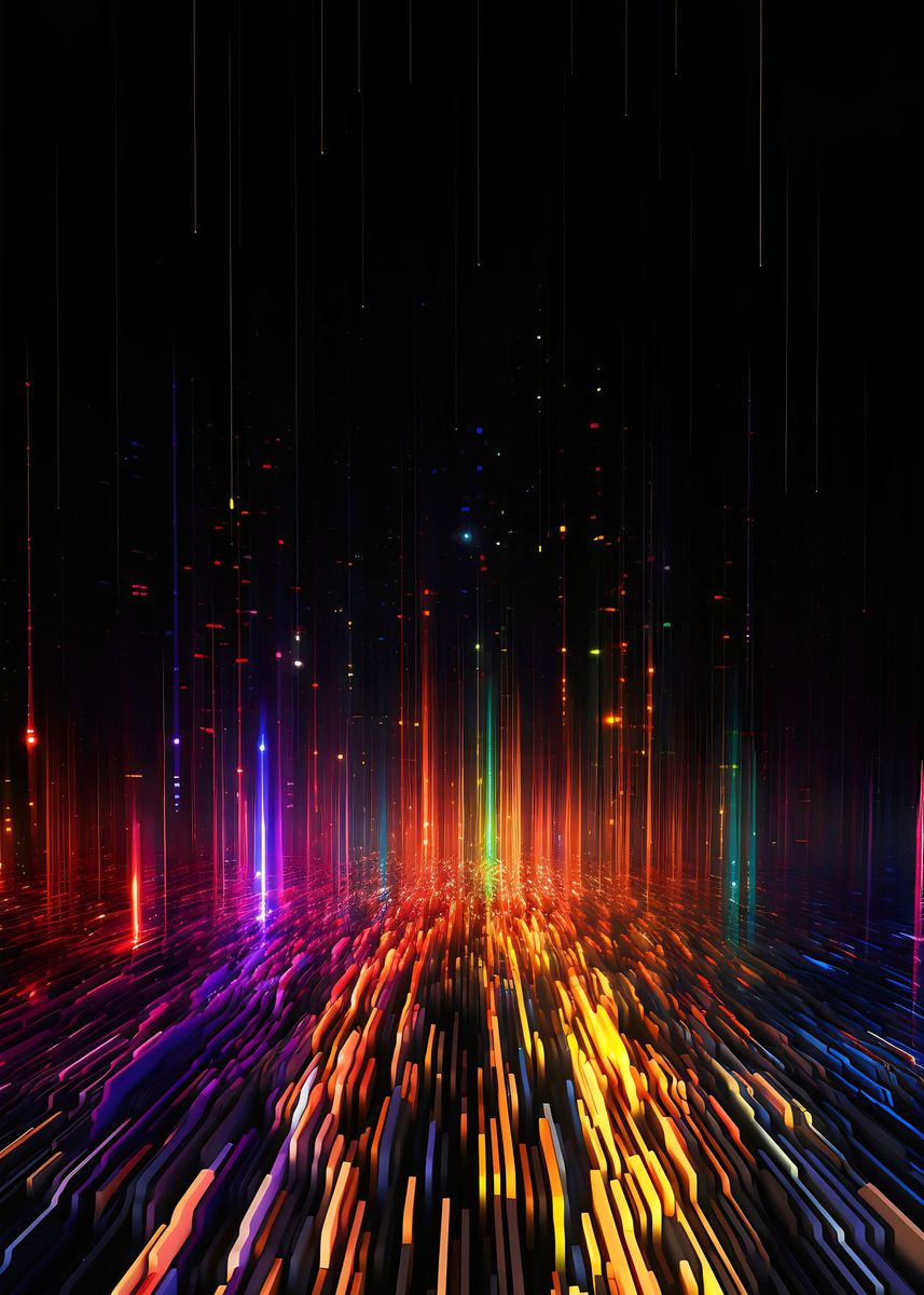 'Abstract Neon Color' Poster, picture, metal print, paint by Nathan ...