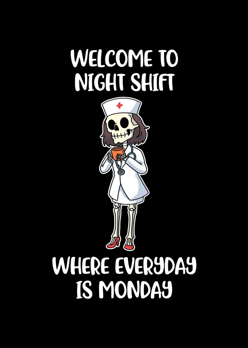 'Welcome To Night Shift' Poster, picture, metal print, paint by ...