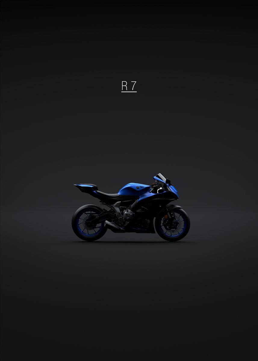 '2022 Yamaha YZF R7 Blue' Poster, picture, metal print, paint by 21 MXM ...