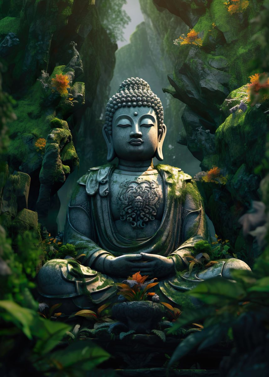 'Nature Buddha' Poster, picture, metal print, paint by Dennex Designs ...