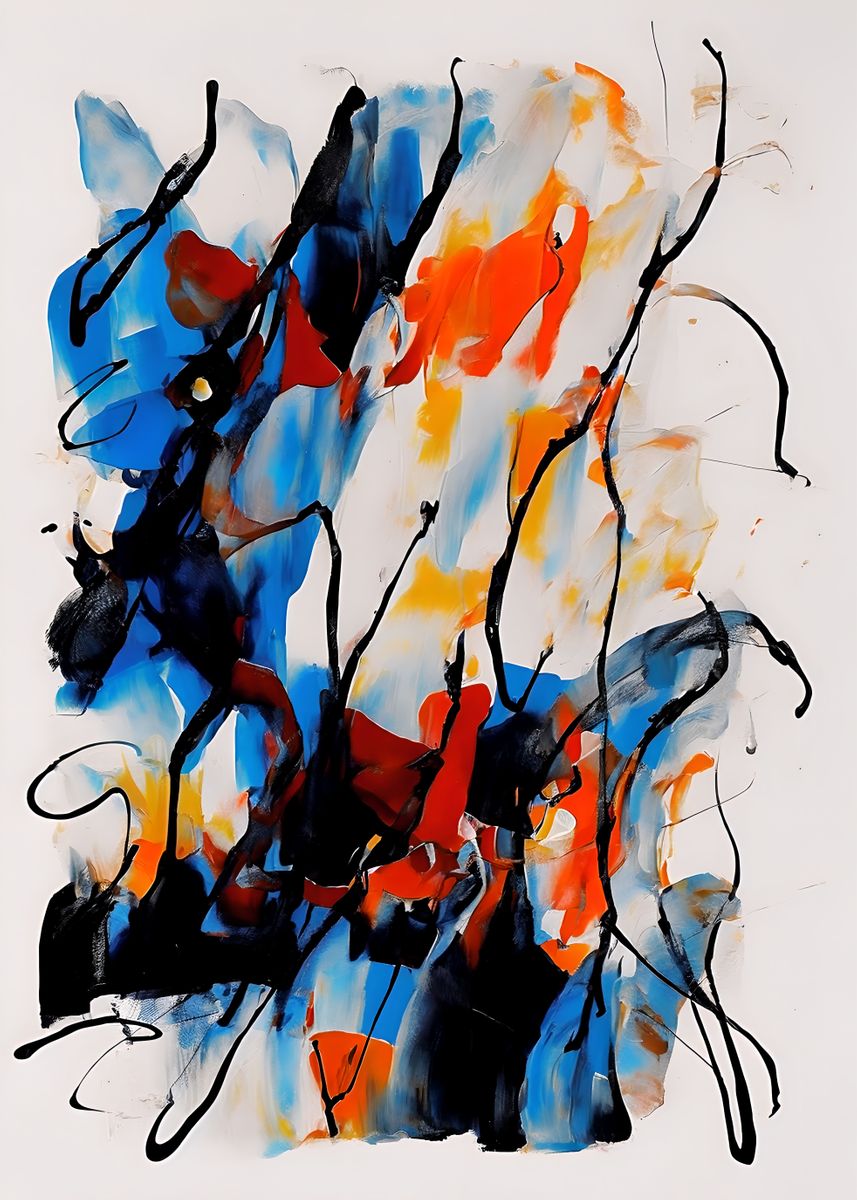 'BRUSH STROKE ABSTRACT ART' Poster by UillianRius | Displate