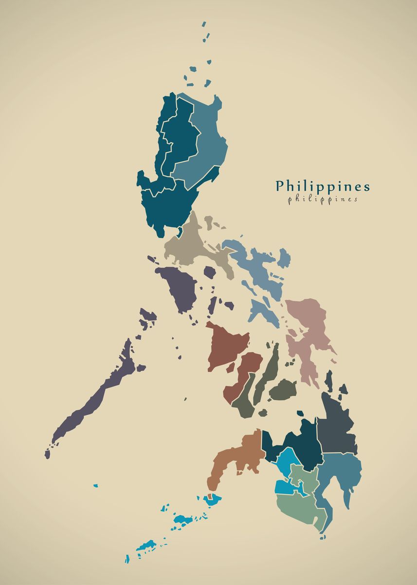 'Philippines regions map' Poster, picture, metal print, paint by Ingo ...