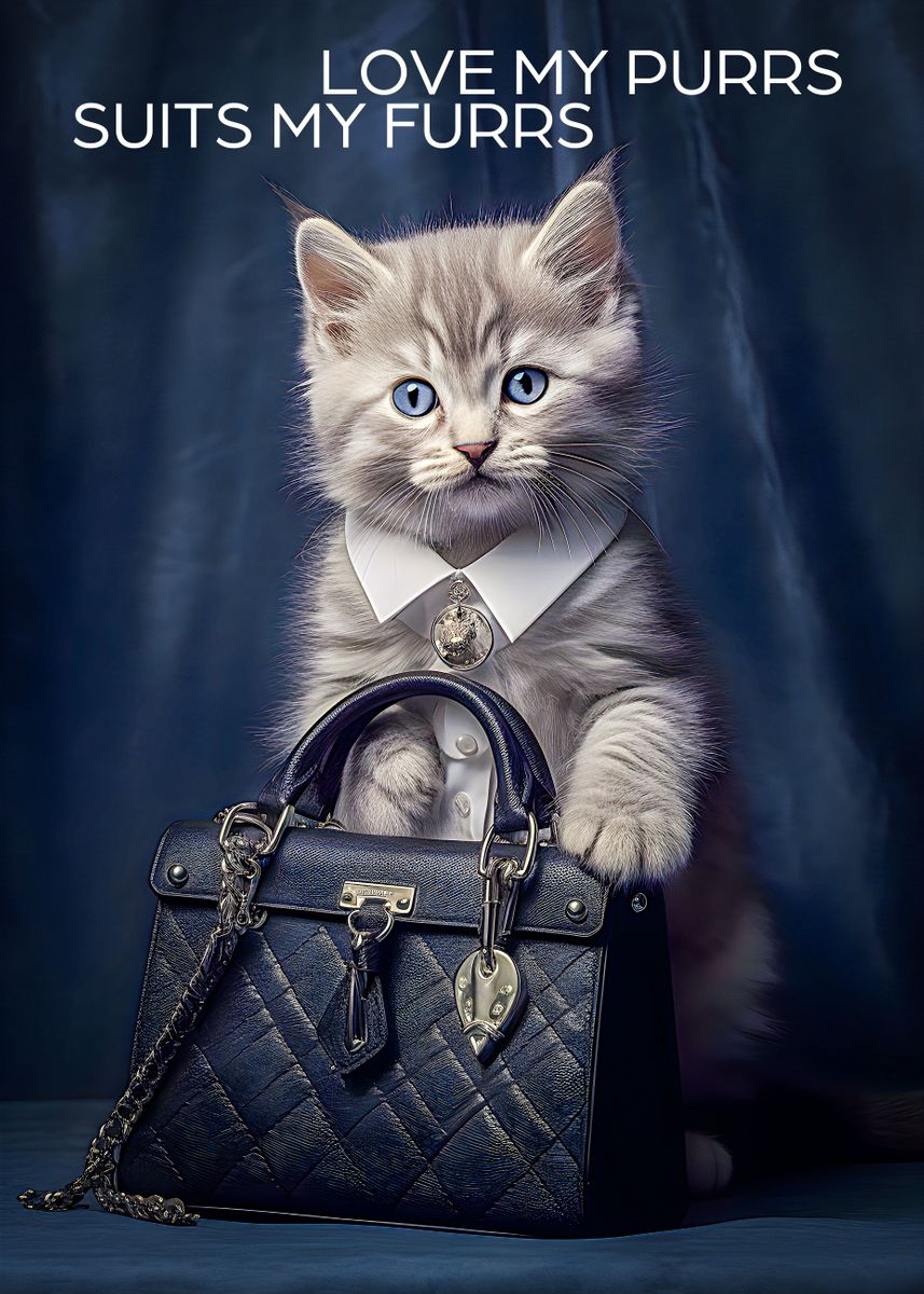 'Love my purrs' Poster, picture, metal print, paint by Alan Frijns ...
