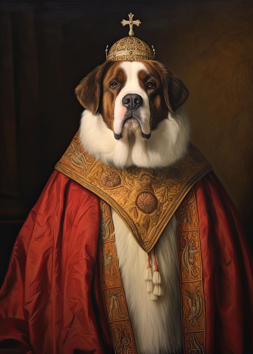 'Saint Bernard The Pope ' Poster, picture, metal print, paint by ...