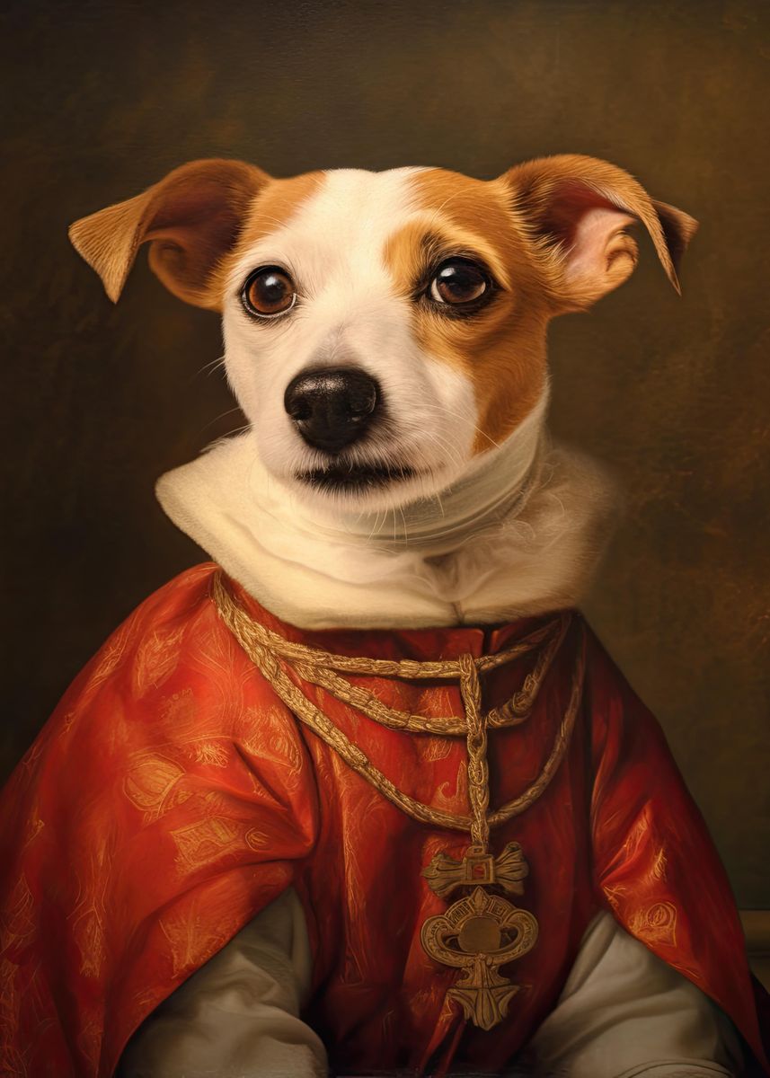 'Jack Russell Terrier Pope' Poster, picture, metal print, paint by ...