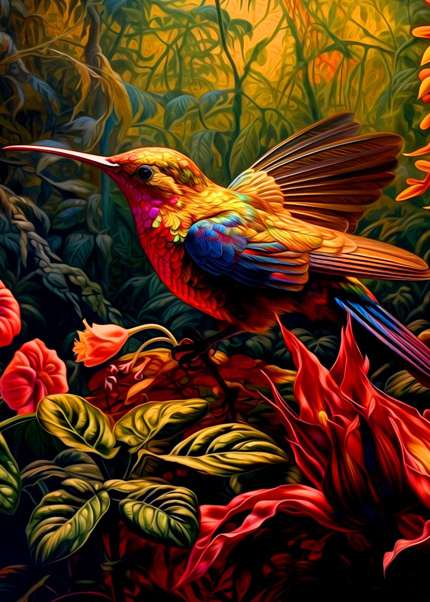 'Colorful Bird' Poster, picture, metal print, paint by dung nguyen ...