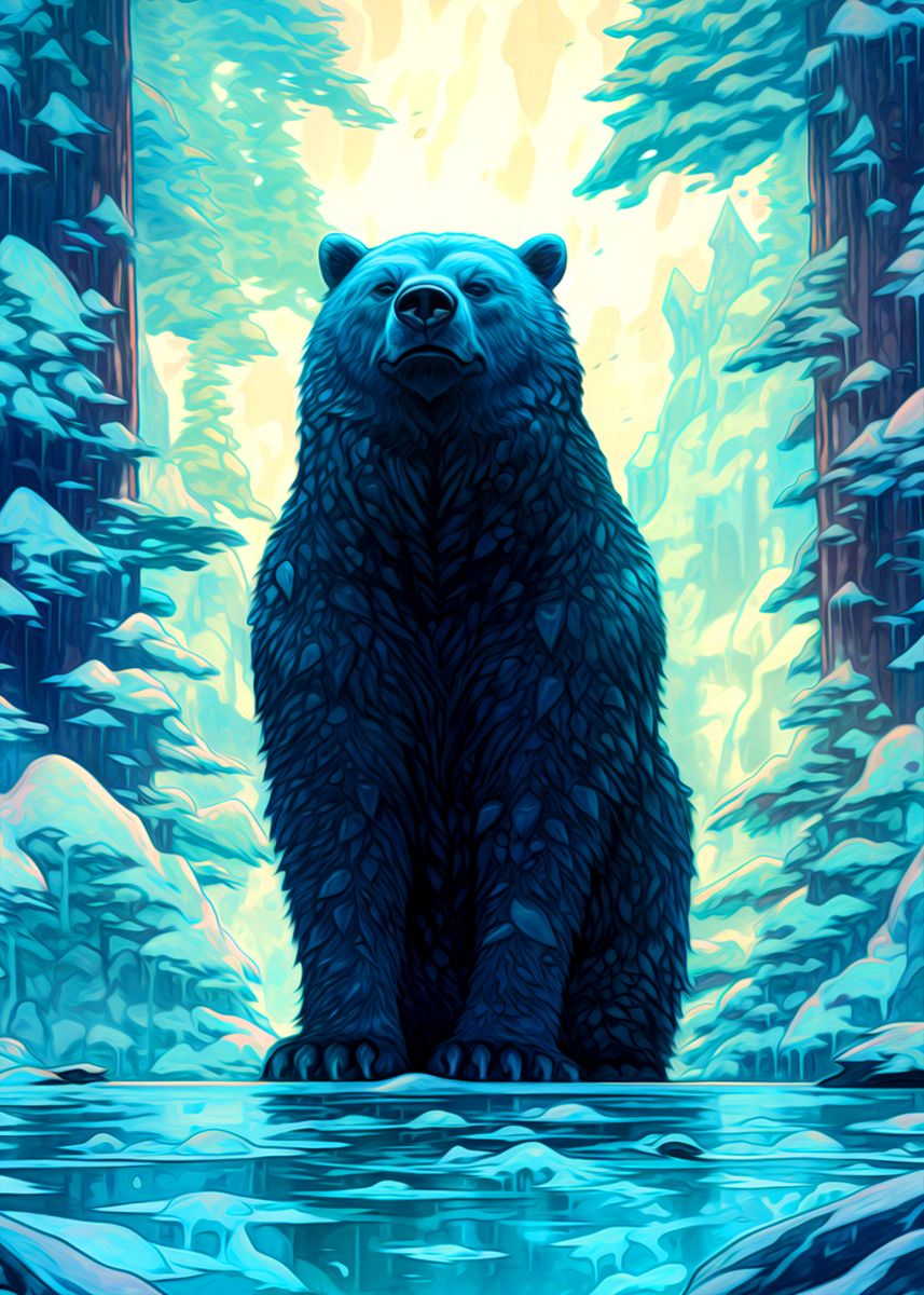 'Bear' Poster, picture, metal print, paint by nhatsk min | Displate