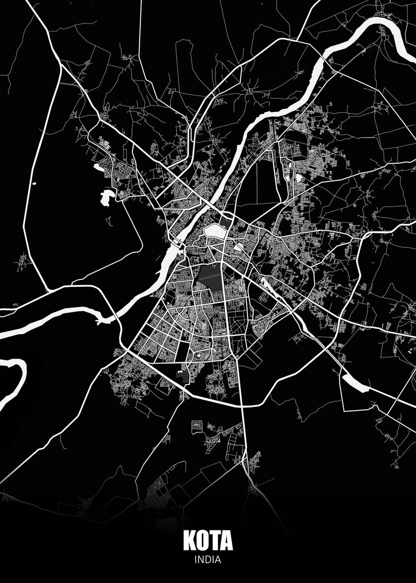 'Kota India Map' Poster, picture, metal print, paint by Zake Yonkou ...