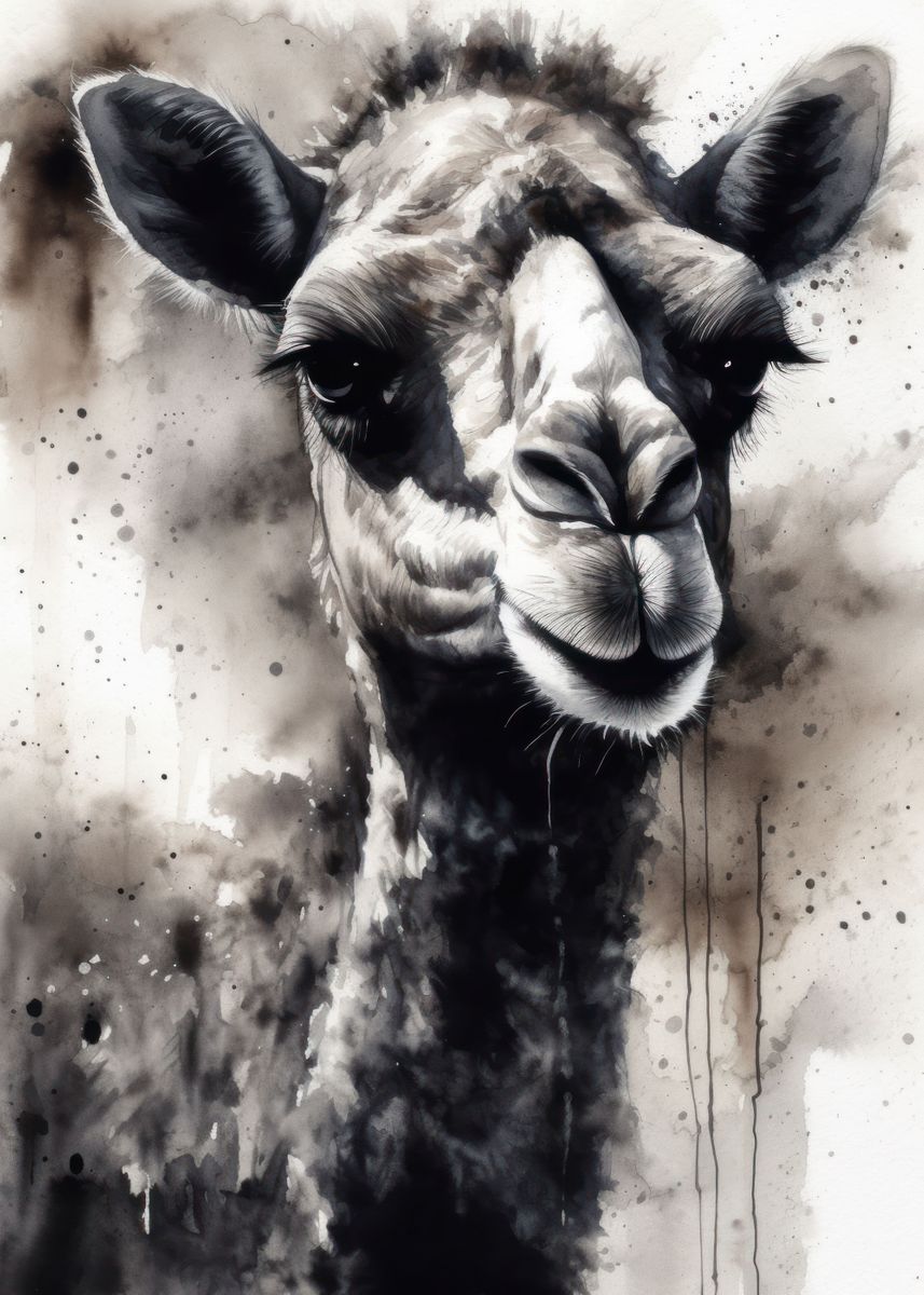 'Camel Sahara Charm' Poster, picture, metal print, paint by Usama ...