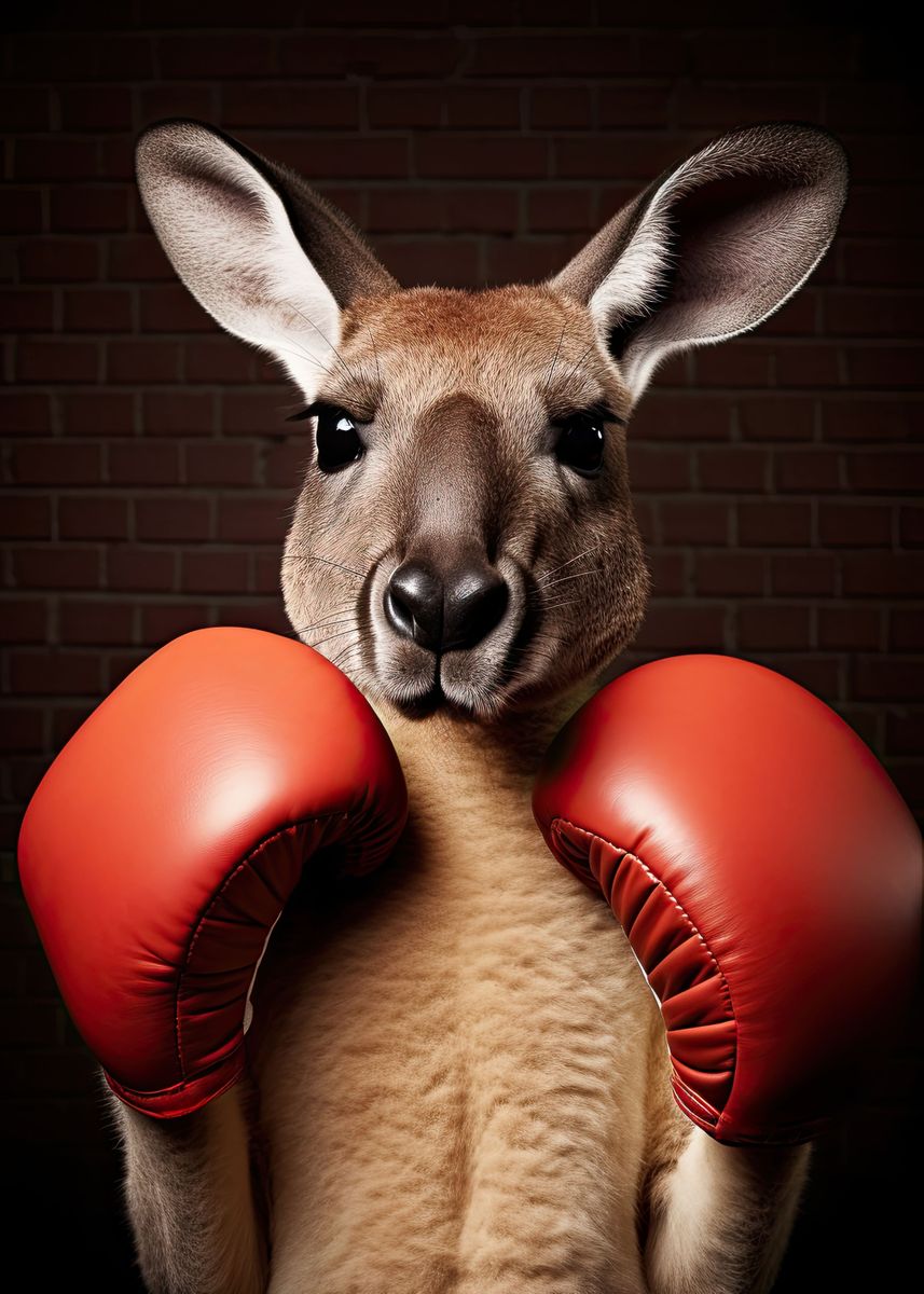 'Boxing Kangaroo' Poster, picture, metal print, paint by Michael ...