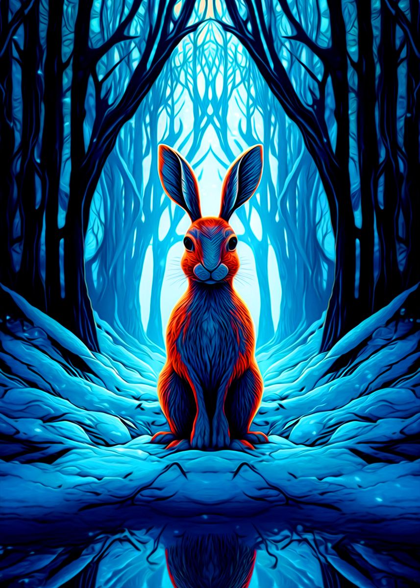 'Rabbit' Poster, picture, metal print, paint by nhatsk min | Displate