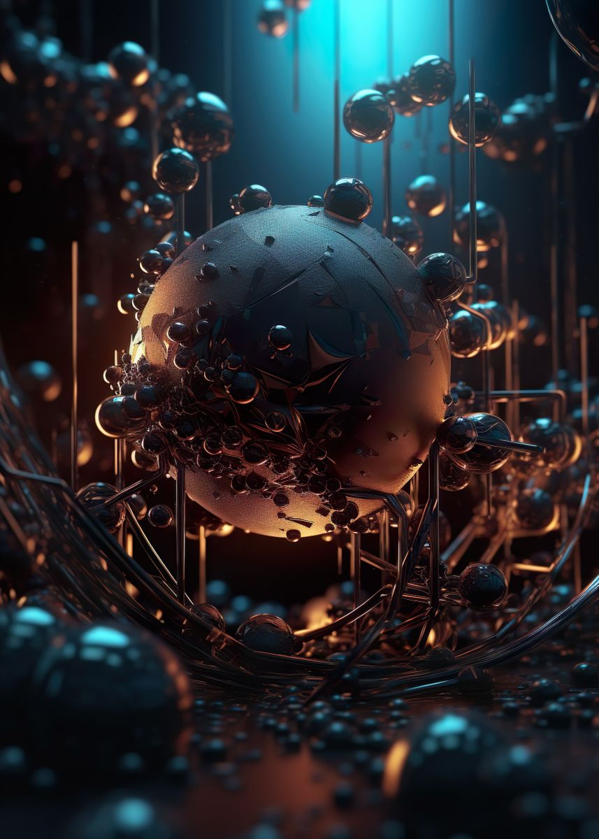 'Abstract Globe Circuit' Poster, picture, metal print, paint by ...