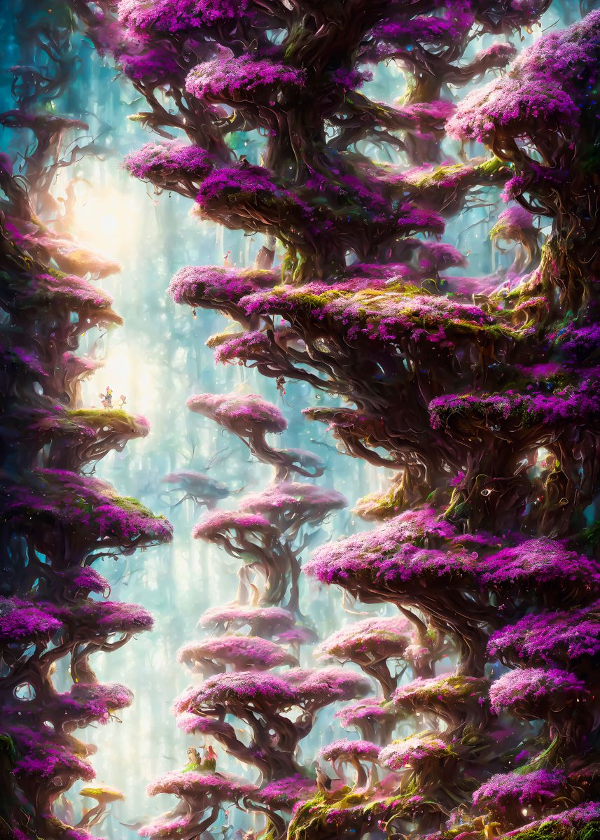 'Dreamy Forest' Poster, picture, metal print, paint by Diego The ...