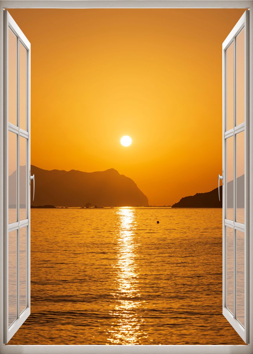 'Window view sea landscape' Poster, picture, metal print, paint by ...