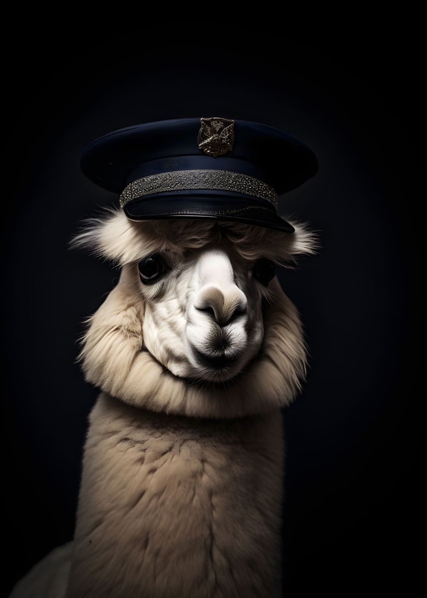 'Police Officer Alpaca' Poster, picture, metal print, paint by Makadur ...