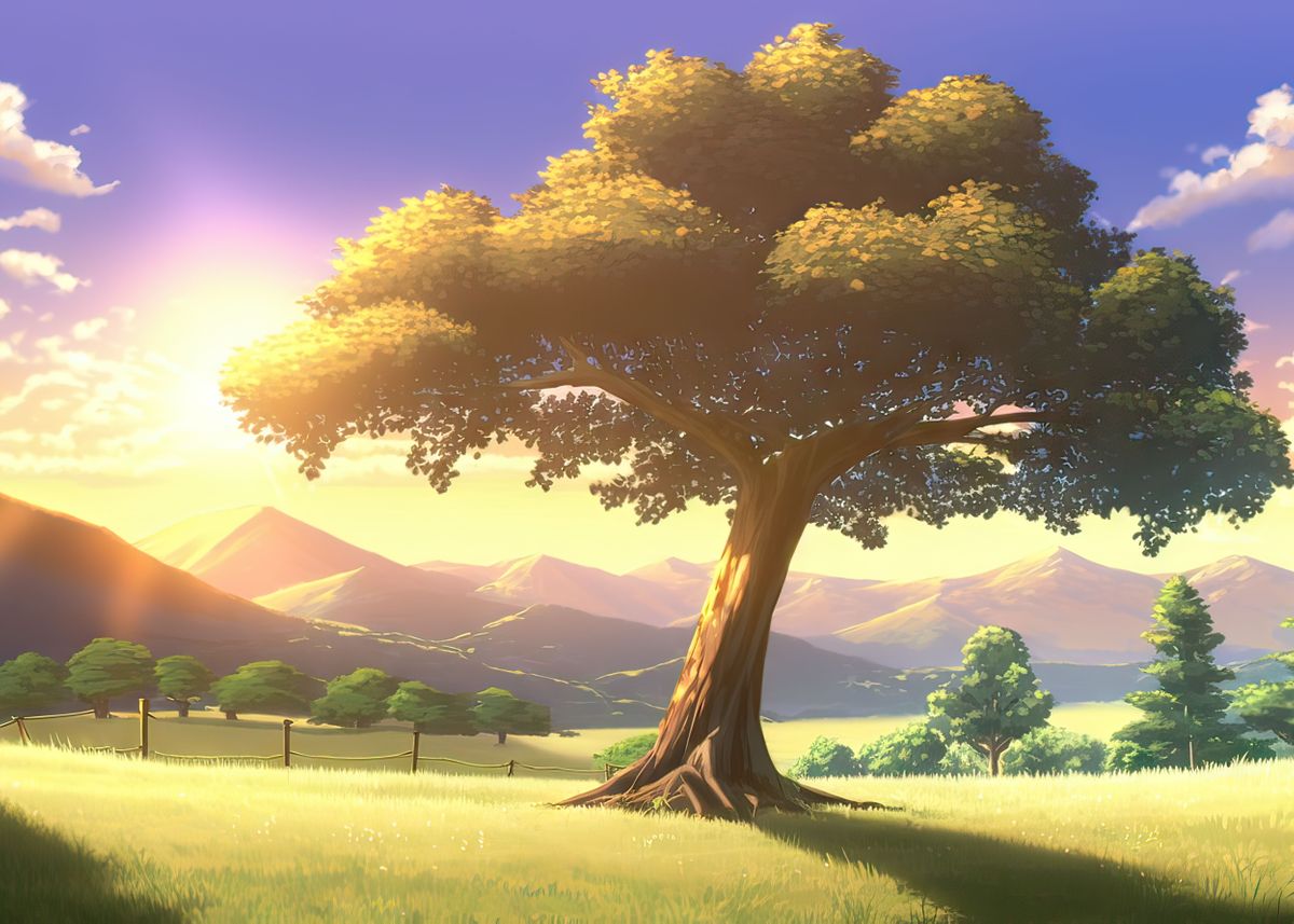 'Tree in an Open Field' Poster by AJ | Displate