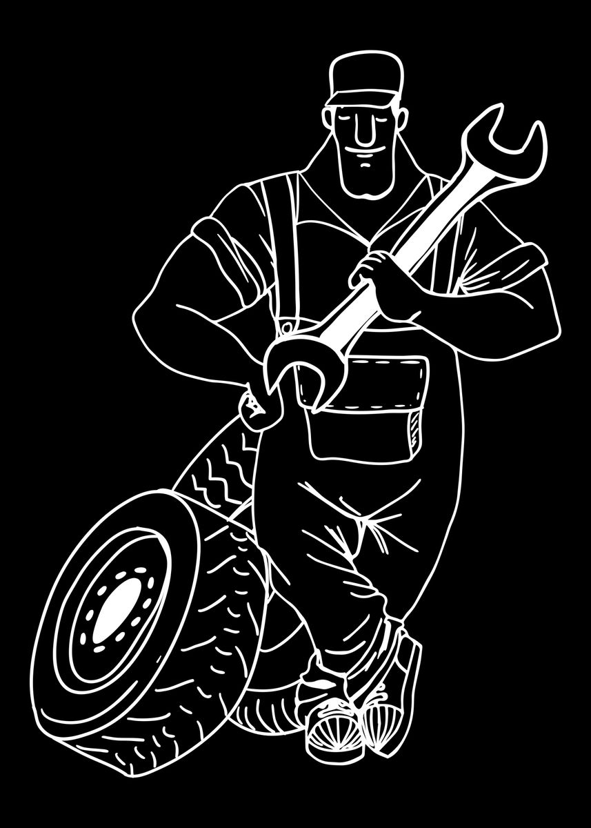 'Car Mechanic' Poster, picture, metal print, paint by CrazySquirrel ...