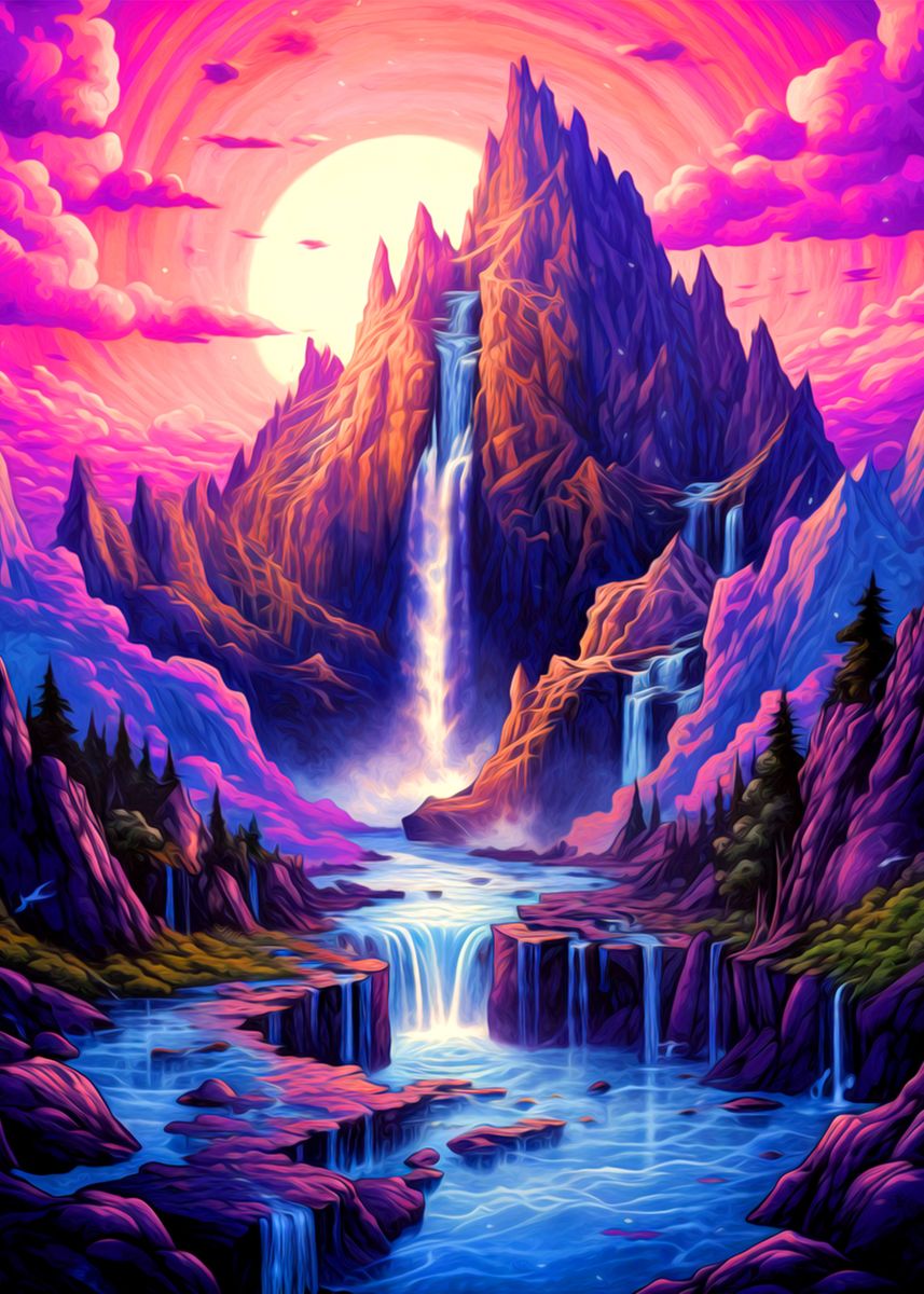 'Landscape' Poster, picture, metal print, paint by Tiker Arts | Displate