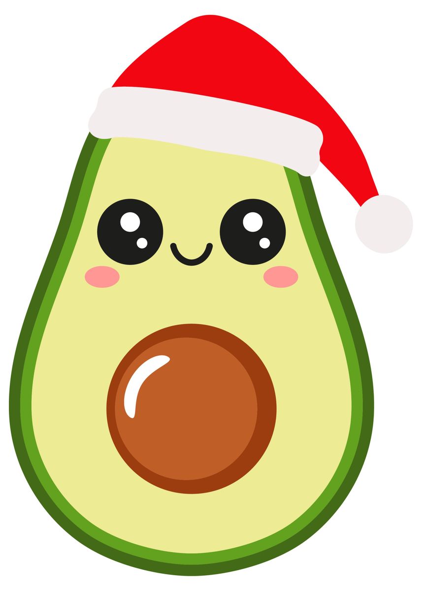 'Festive Holiday Avocado' Poster, picture, metal print, paint by ...