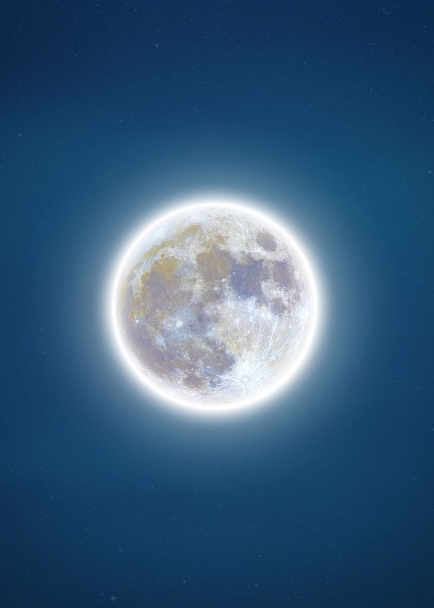 'Dynamic full Moon ' Poster, picture, metal print, paint by Neven ...