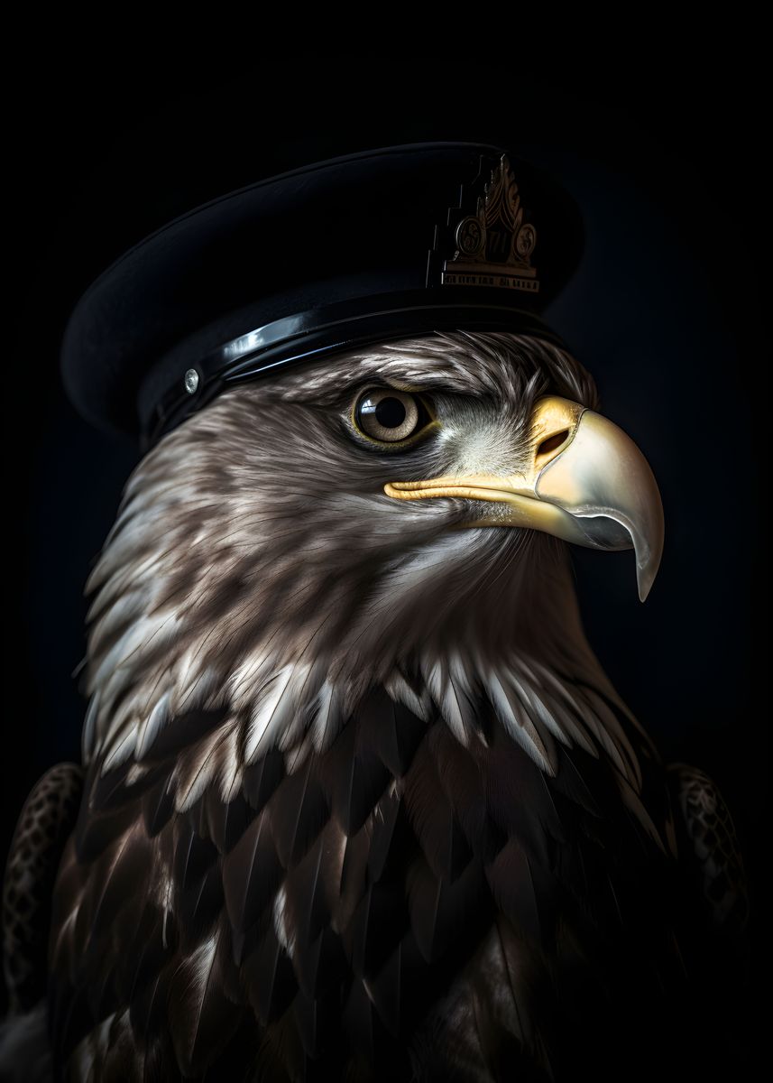 'Police Officer Eagle' Poster, picture, metal print, paint by Makadur ...