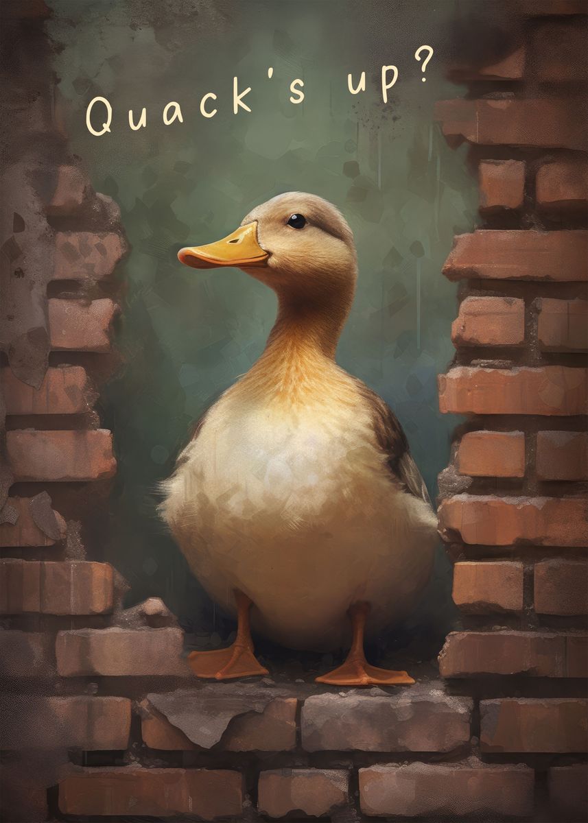 'Quacks up' Poster, picture, metal print, paint by murtzart | Displate