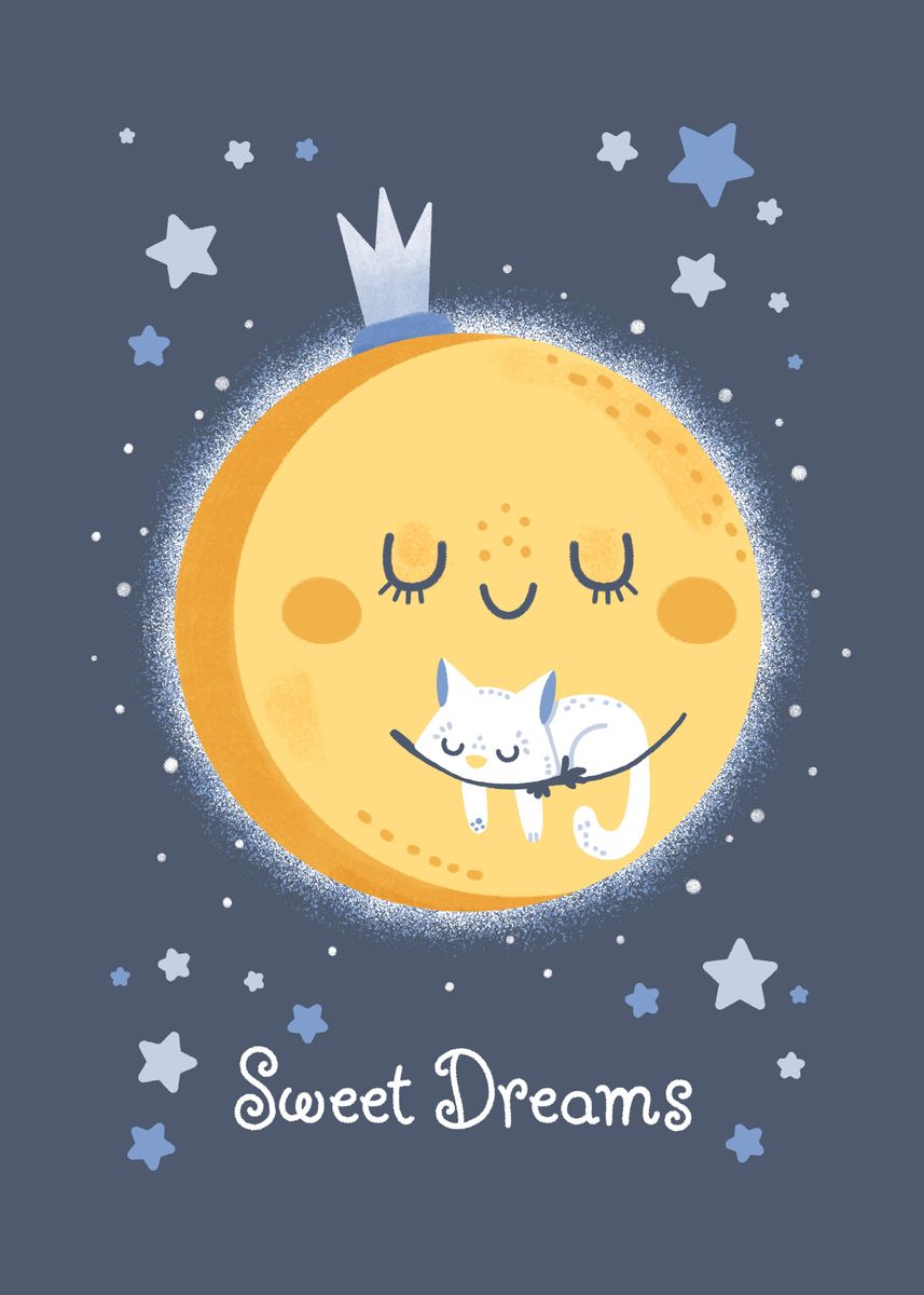 'sweet dream moon' Poster by Angela Sbandelli | Displate