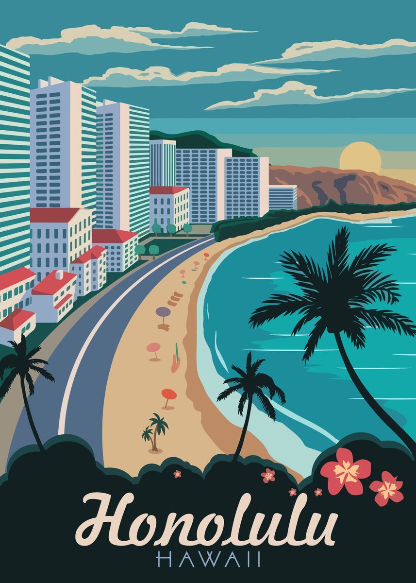 'Visit to honolulu' Poster, picture, metal print, paint by Leonardo ...