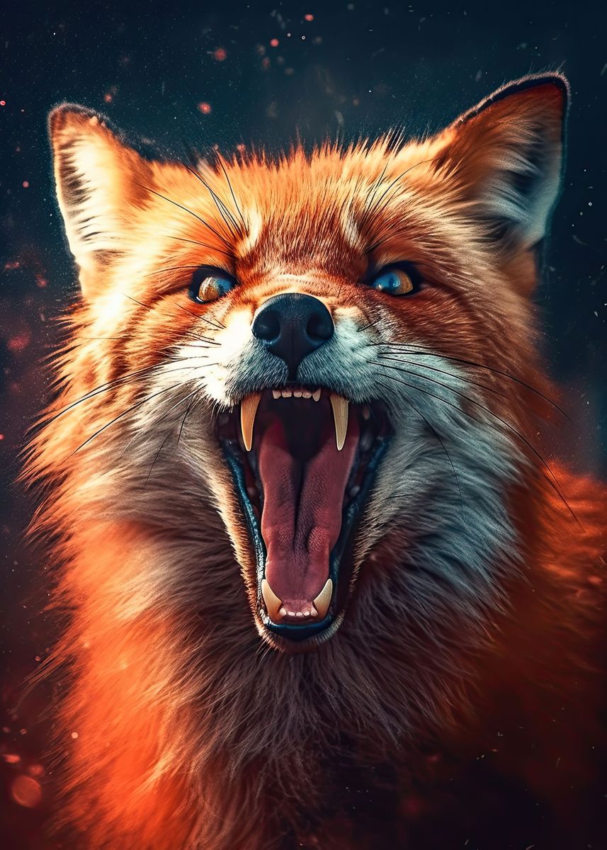 'Fox shows what he can do' Poster, picture, metal print, paint by ...