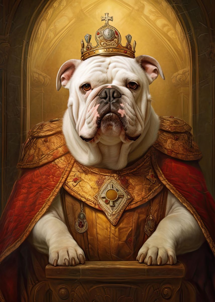 'English Bulldog The Pope ' Poster, picture, metal print, paint by ...