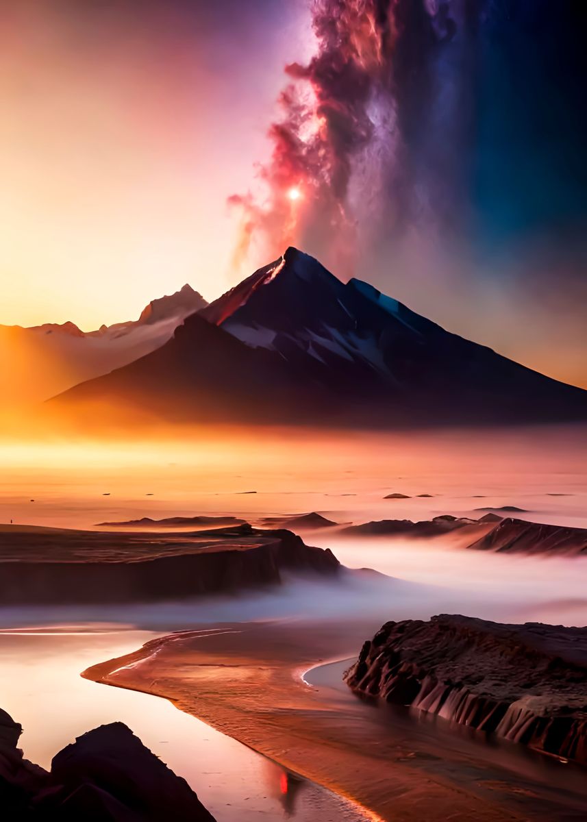 'Cosmic Peaks' Poster, picture, metal print, paint by James Garcia ...
