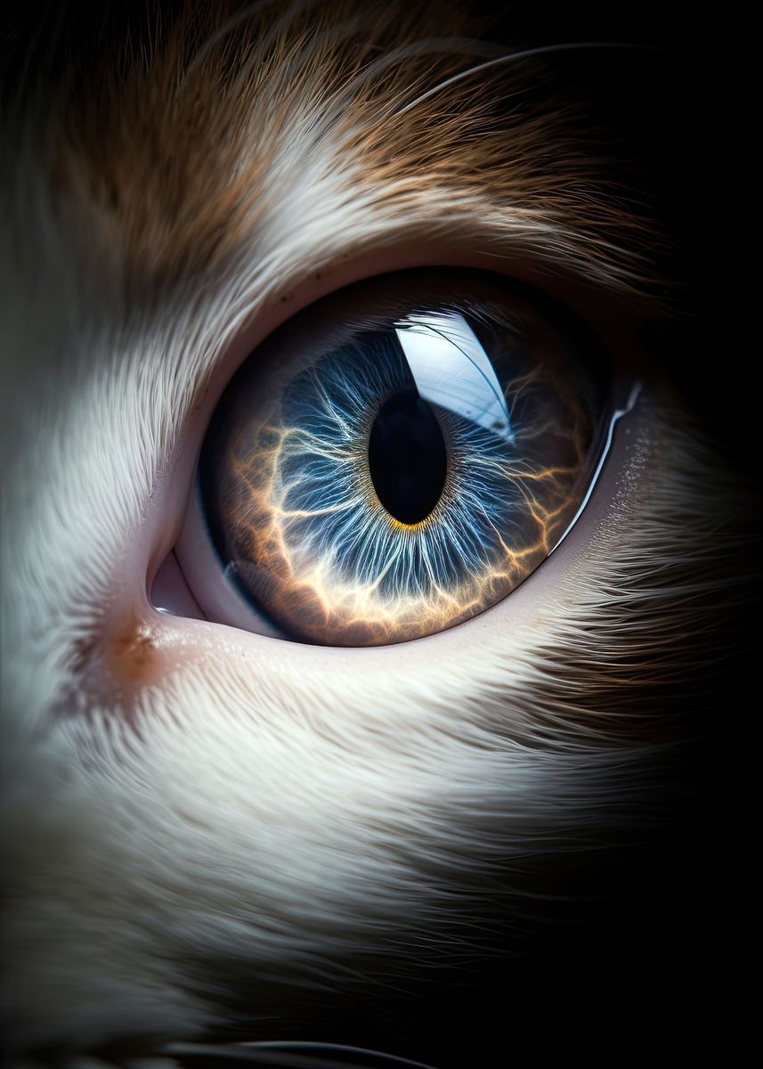'Cat closeup eye' Poster by Mitoka | Displate