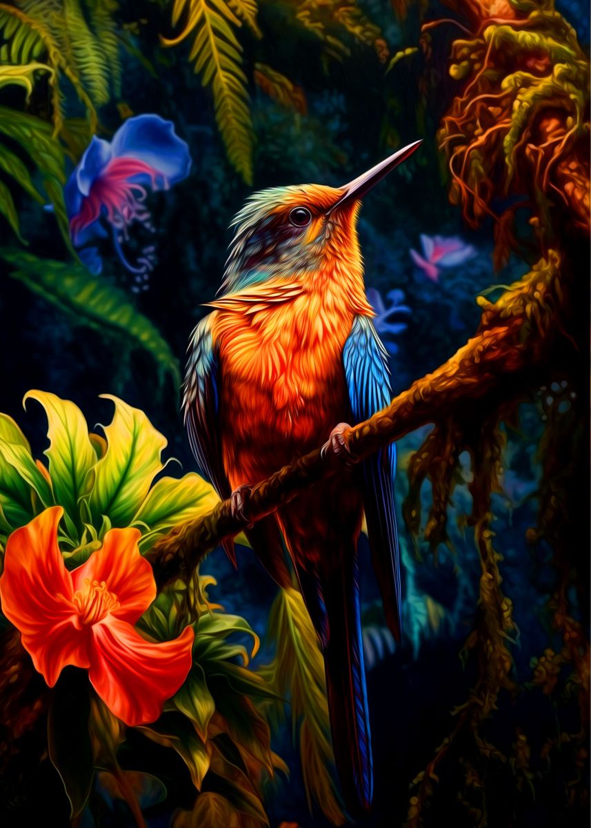 'Colorful Bird' Poster, picture, metal print, paint by dung nguyen ...