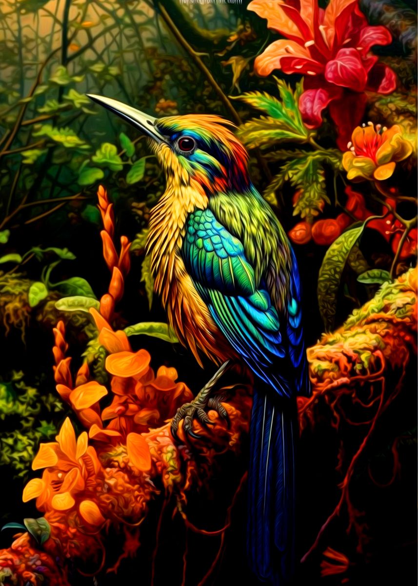 'Colorful Bird' Poster, picture, metal print, paint by dung nguyen ...