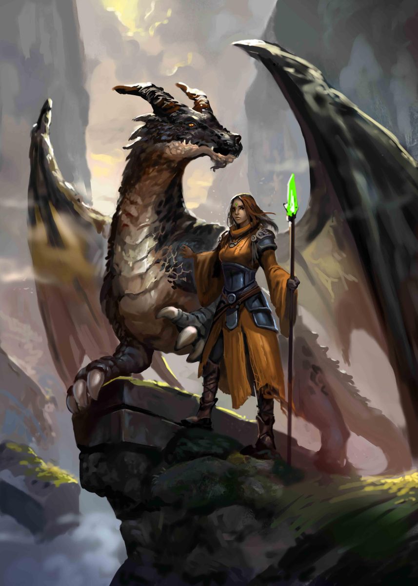 'Dragon and Mage' Poster by B Cubed Designs | Displate